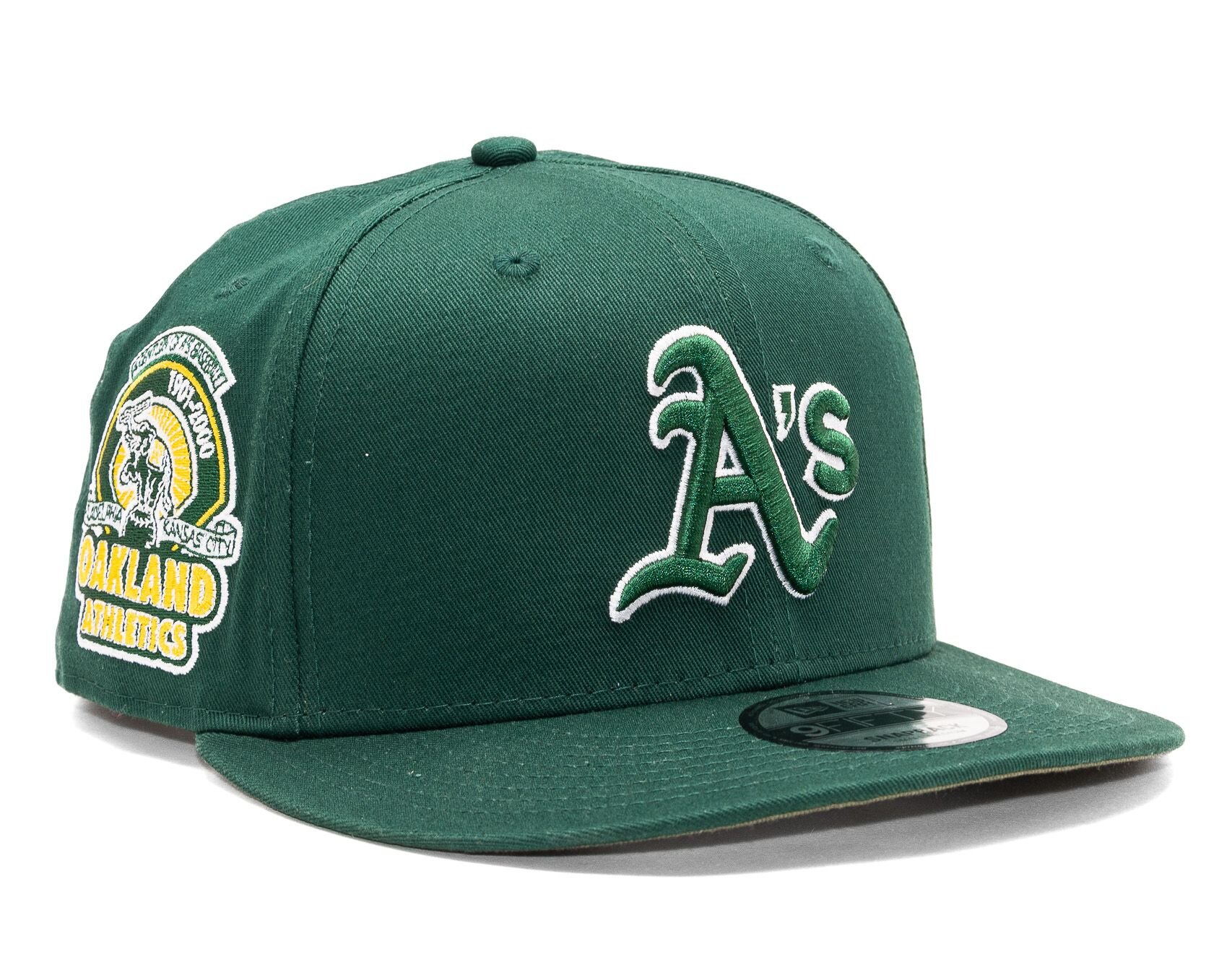 Kšiltovka New Era 9FIFTY MLB Side Patch Script Oakland Athletics Dark Green / Olive - Snapbacks