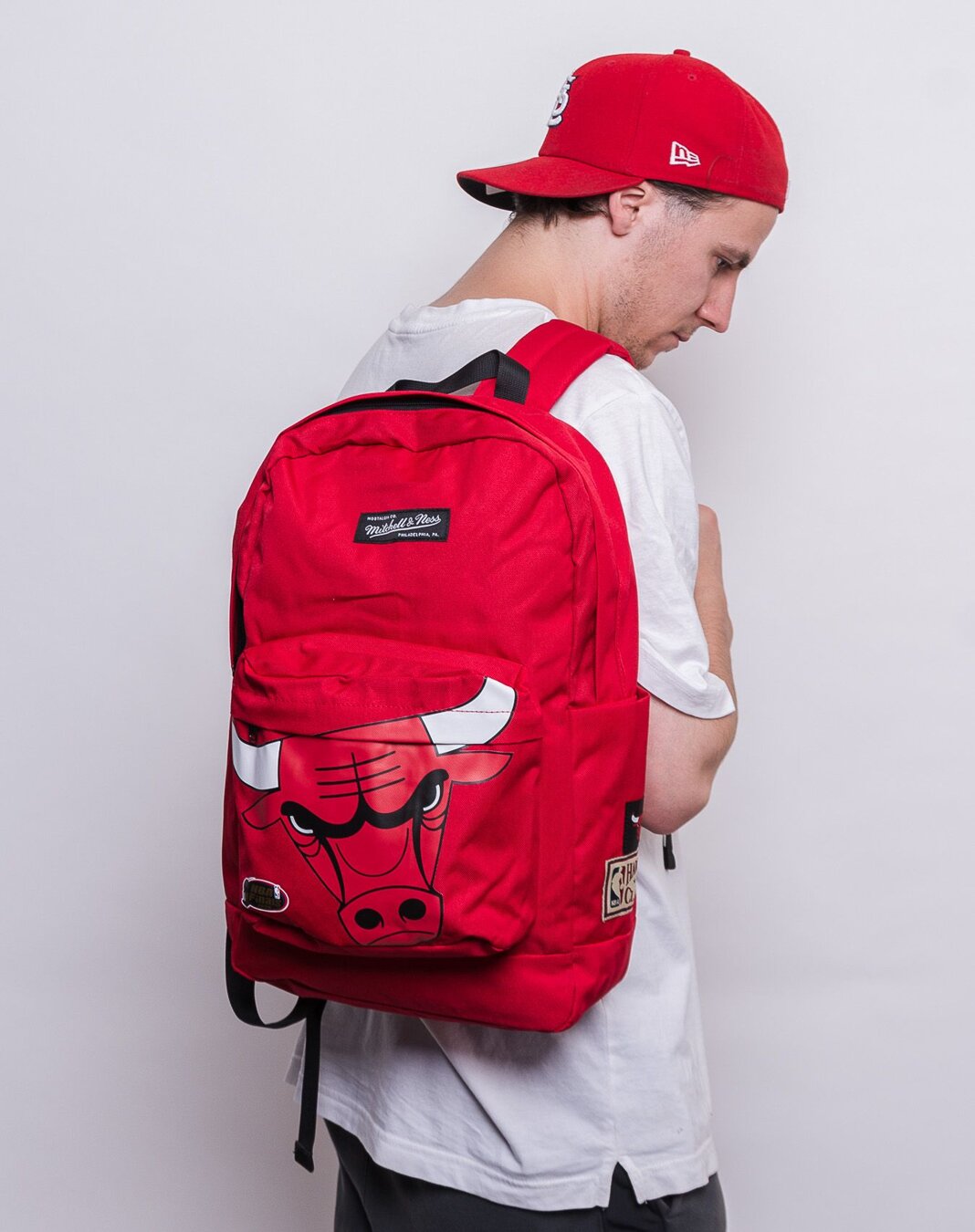 Batoh Mitchell & Ness Chicago Bulls Backpack Red - Snapbacks