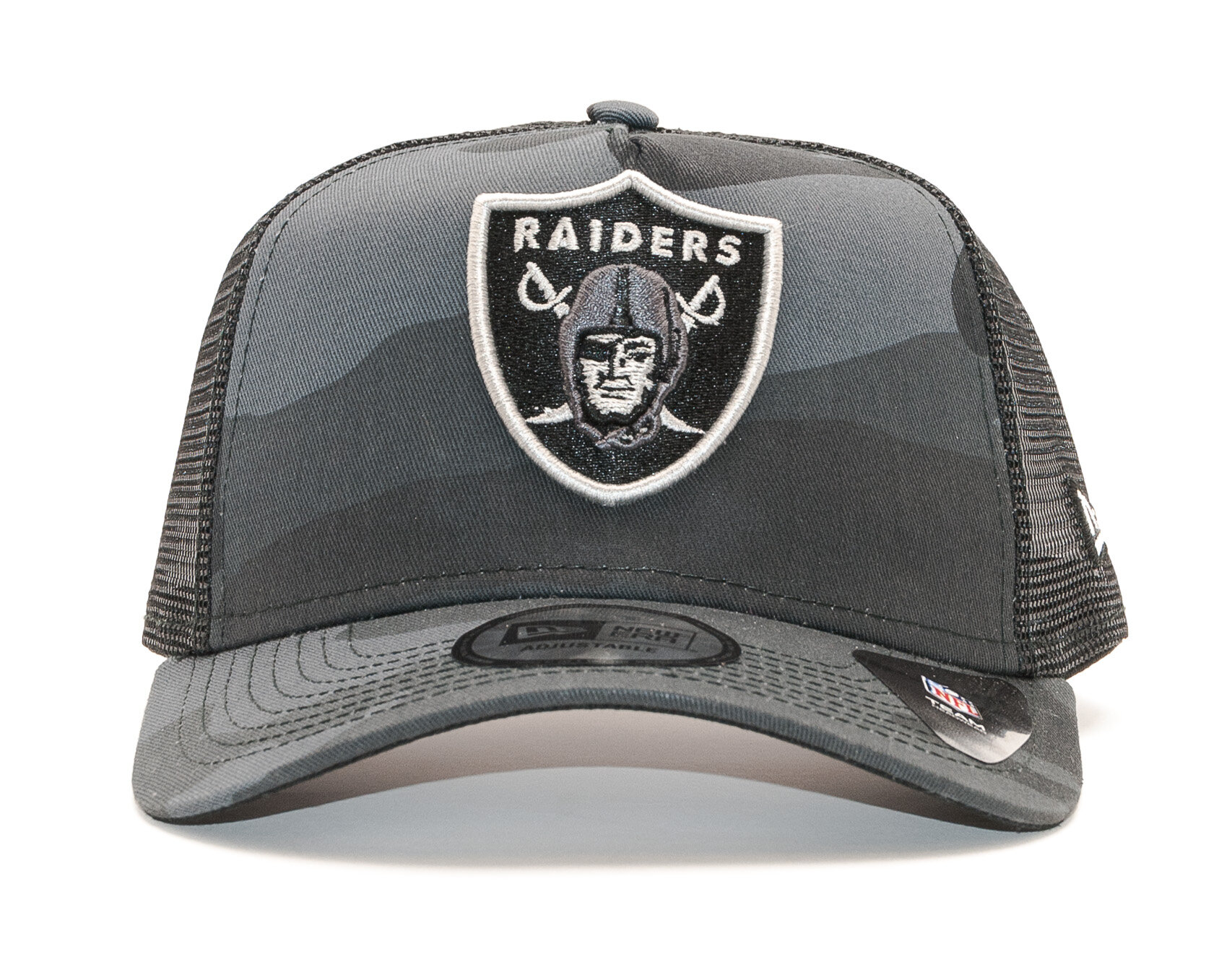 Kšiltovka New Era 9FORTY A-Frame Trucker Oakland Raiders Camo Essential ...