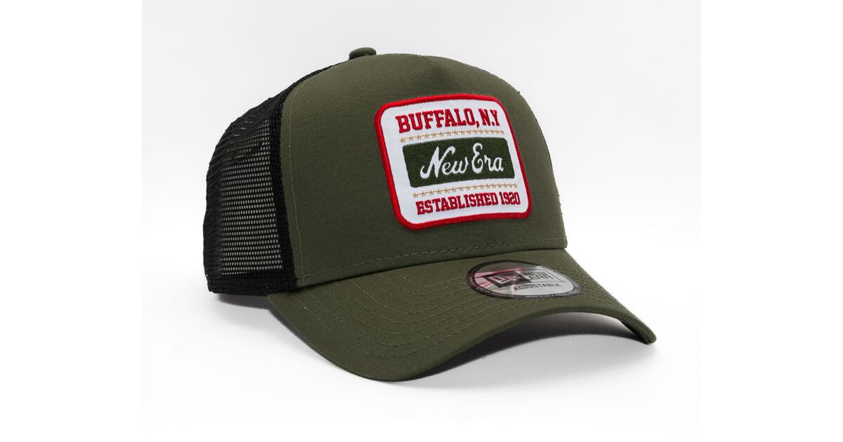 Kšiltovka New Era - Buffalo Patch - 9FORTY A-Frame Trucker - New Olive ...