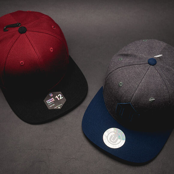 Kšiltovka UPFRONT Logo Dark Grey Melange/Dark Navy Snapback - Snapbacks